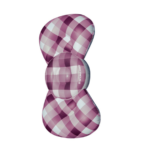 Inflatable Purple & White Checkered Bow Tie Lounge Swimming Pool Float ...