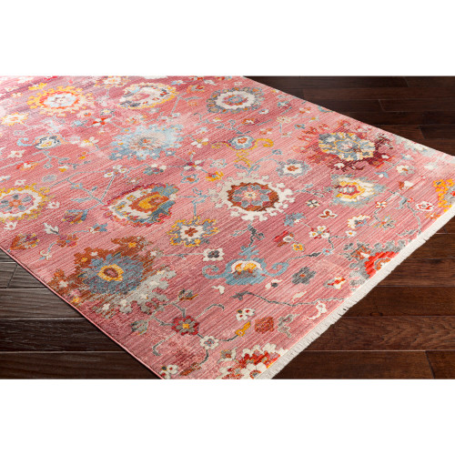 2.5' x 9' Traditional Style Pink & Burnt Orange Rectangular Area Throw ...