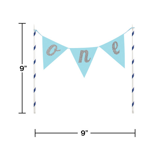 Club Pack of 12 Blue & White Sparkling Cake Toppers 9" | Christmas Central