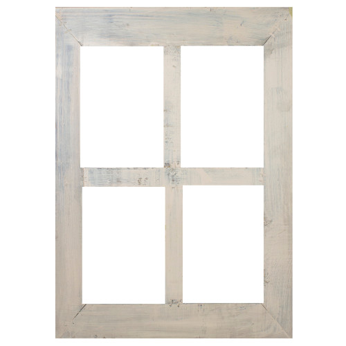 20" Aged Beige Wooden Window Frame Wall Hanging Decoration | Christmas ...