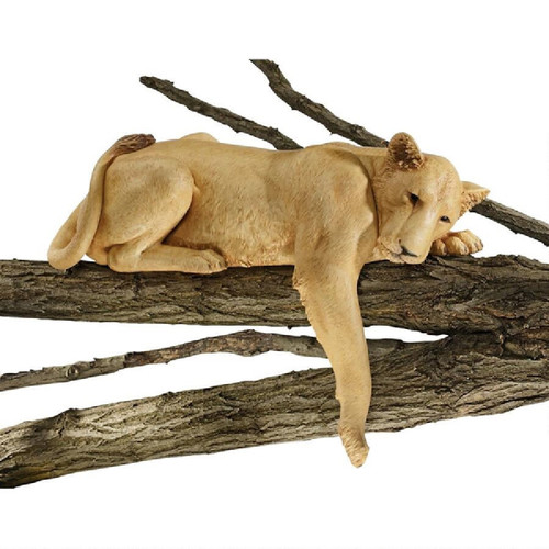 29” Resting Female Lion Outdoor Garden Statue | Christmas Central