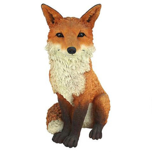18" Sitting Fox Outdoor Garden Statue | Christmas Central