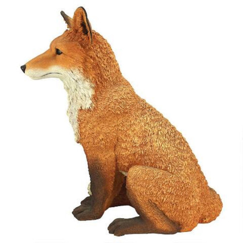 18" Sitting Fox Outdoor Garden Statue | Christmas Central