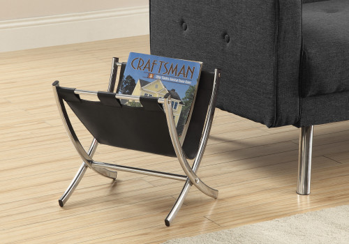 17.5" Black & Silver Contemporary Magazine Rack | Christmas Central