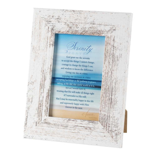 9" White & Blue Distressed Rectangular Photo Frame | Christmas Central