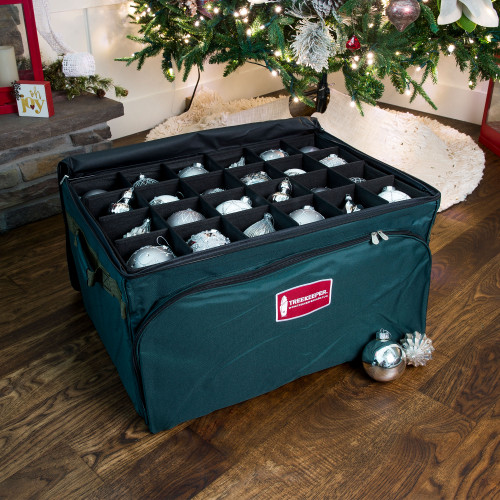 3-Tray Fabric Lined Christmas Ornament Storage Bag - Holds 72 Ornaments ...