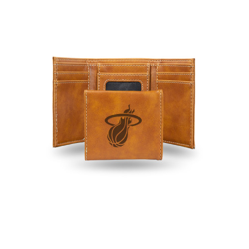 4" Brown NBA Miami Heat Rectangular Trifold Wallet | Christmas Central