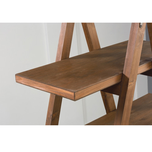 55" Brown Contemporary A-Frame Open Ladder Display with 4-Tier Shelves ...