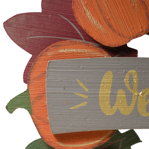 15" Green & Orange Autumn Handcrafted Hanging Welcome Sign | Christmas ...