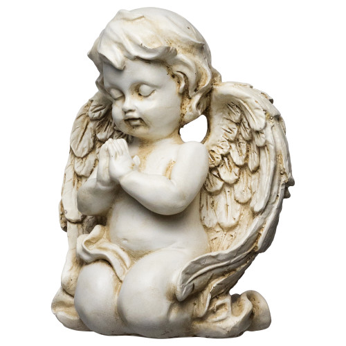 6" Weathered Praying Cherub Outdoor Garden Statue | Christmas Central
