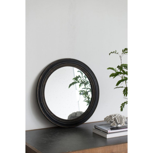 Distressed Round Framed Wall Mirror - 23.5" | Christmas Central