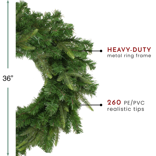 Roosevelt Fir Artificial Christmas Wreath - 36-Inch, Unlit | Christmas ...