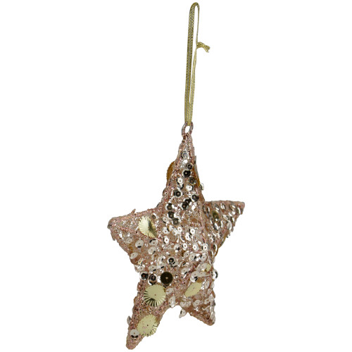 Tri-Color Star Shaped Christmas Ornament - 6" - Gold | Christmas Central