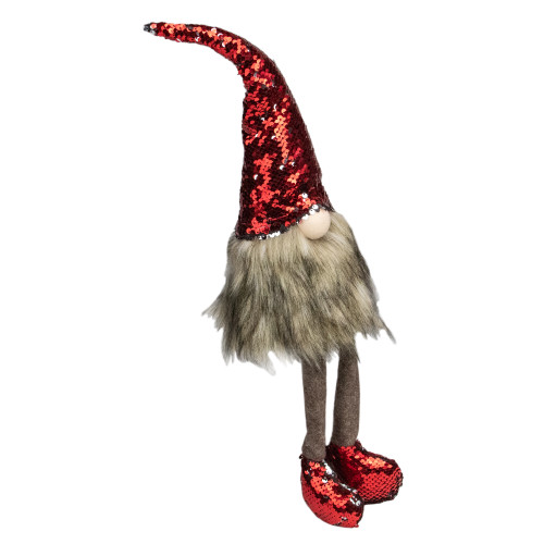 8.5" Sitting Elf Christmas Decoration with Reversible Sequin Hat ...