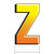 18" Yellow & Black Letter "Z" Plastic Yard Sign with Metal Stakes ...