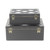 Set of 2 Black Lattice Storage Boxes with Front & Top Mirror 12 ...