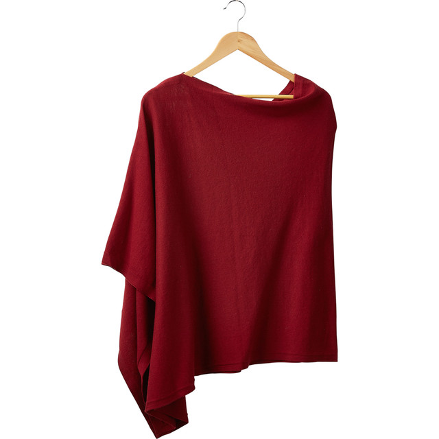 5.5' Currant Red Solid Cotton Poncho | Christmas Central
