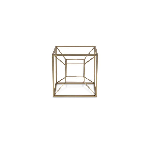 8" Gold Contemporary Large Tesseract Tabletop Decor | Christmas Central