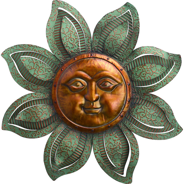 30" Rustic Celestial Sun Face Outdoor Wall Decor | Christmas Central