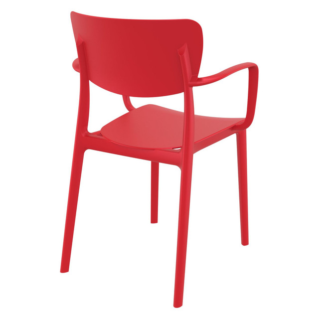 33" Red Solid Stackable Patio Dining Arm Chair | Christmas Central