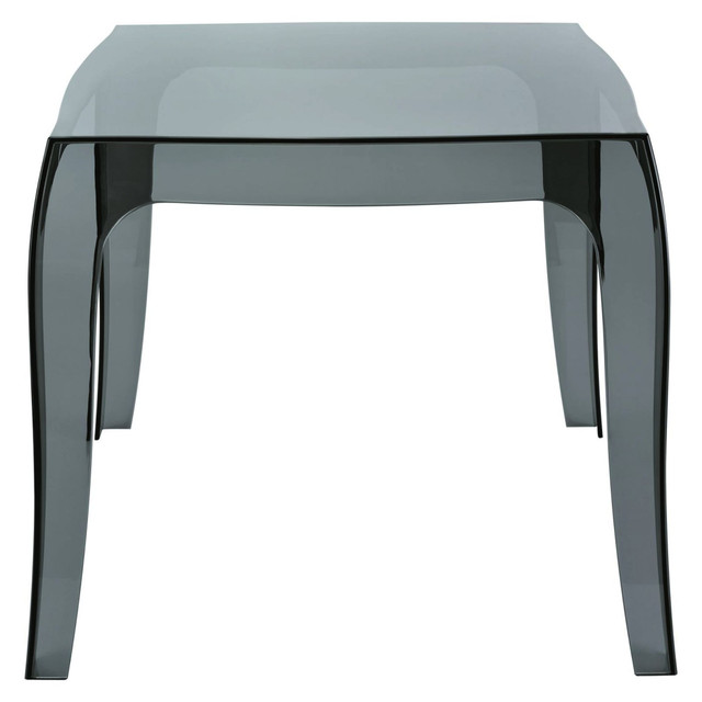 20" Black Transparent Stacking Square Outdoor Patio Side Table ...