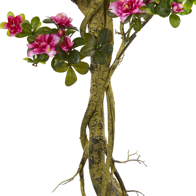 5' Pink Artificial Azalea Tree in Brown Pot | Christmas Central