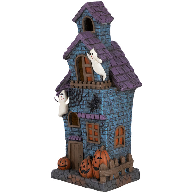 LED Lighted Haunted House with Ghosts Halloween Decoration - 22.75 ...