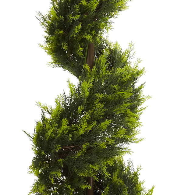5' Cypress Spiral Artificial Tree with Black Pot | Christmas Central
