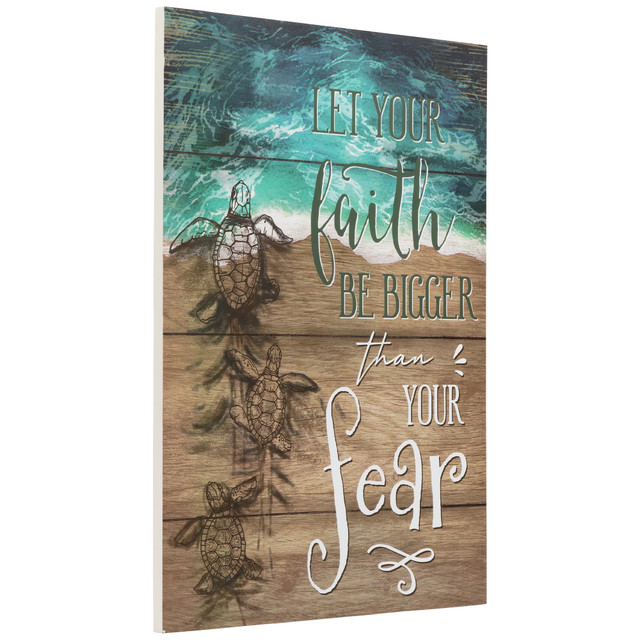 16" Sea Turtles "Let Your Faith Be Bigger Than Your Fear" Wall Sign ...