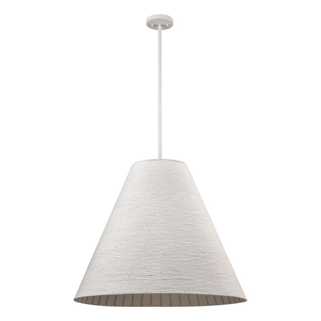 30" White Coral Textured Hanging Pendant Ceiling 4-Light Fixture ...