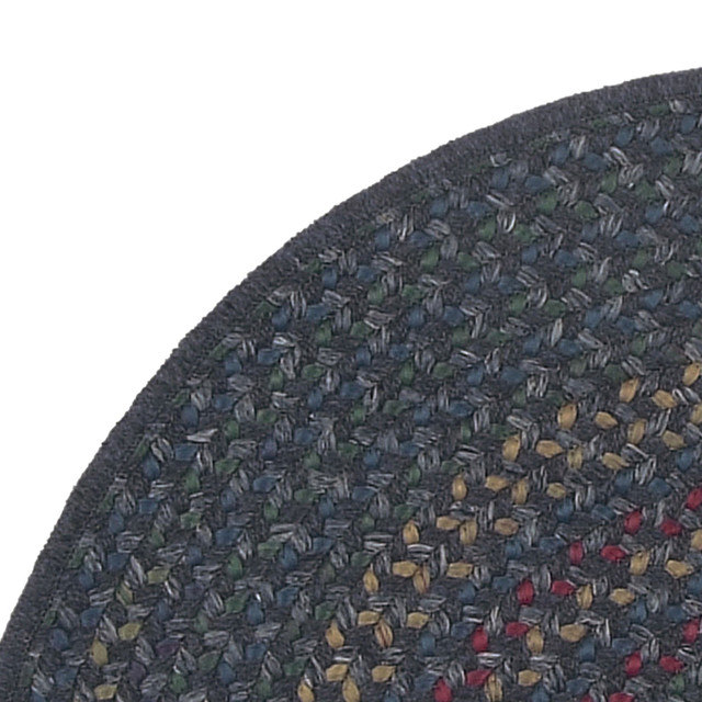 1.5' x 2.5' Navy Blue, Beige & Byzantine Violet Half-Moon Shaped ...