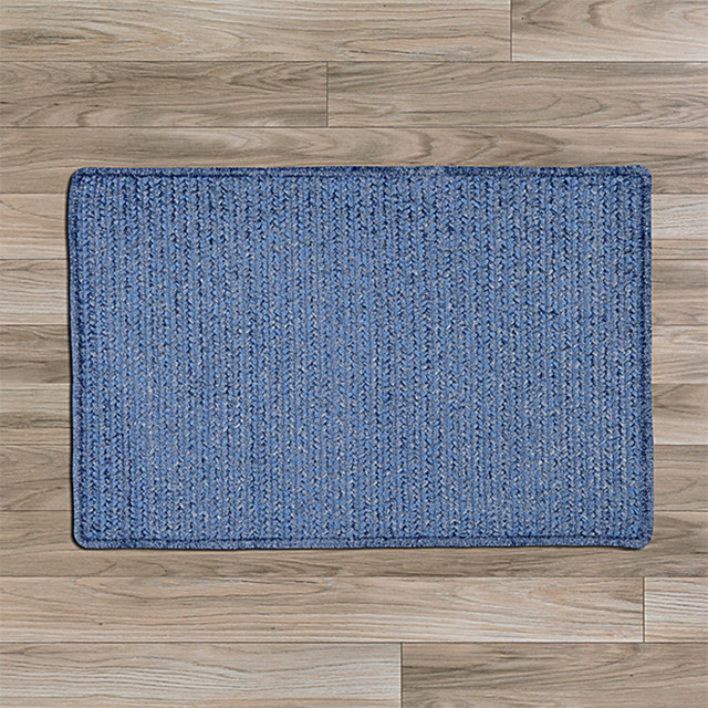 17" Petal Blue Traditional Style Rectangular Area Throw Rug Sample ...