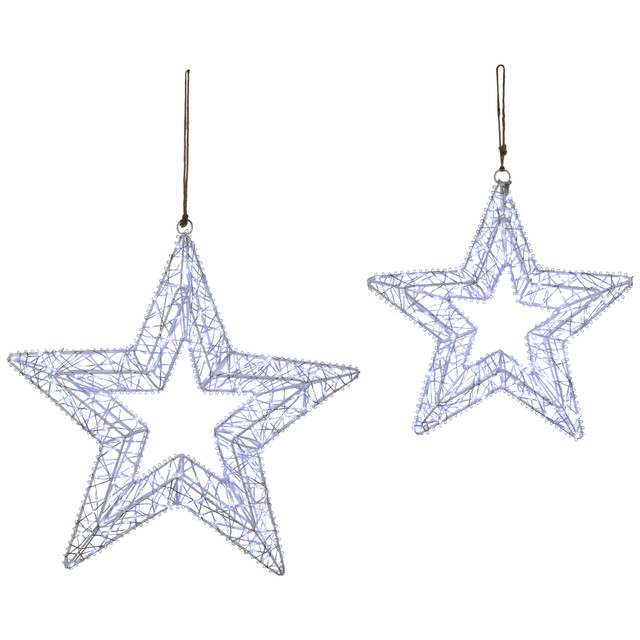 LED Lighted Stars Outdoor Christmas Decorations - 18" - Set of 2 - Cool ...