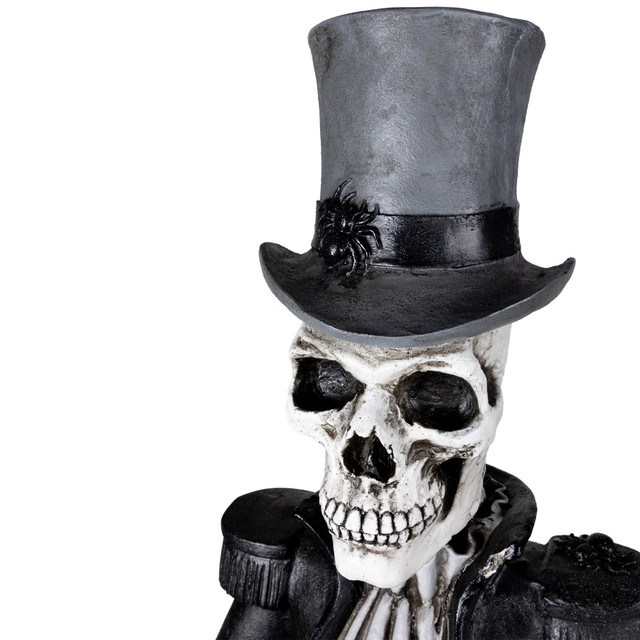 Skeleton Butler with Tray Standing Halloween Statue - 4.5' | Christmas ...