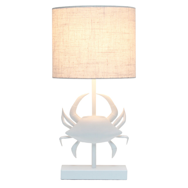 Coastal Pinching Crab Table Lamp with Drum Shade - 18.25" - White ...