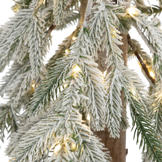 Pre-Lit Frosted Battery Operated Alpine Artificial Christmas Tree - 3 ...