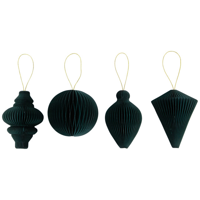 Accordion Honeycomb Foldable Paper Christmas Finial Ornaments - 4 ...