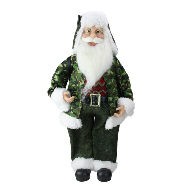 18.25" Santa Claus in Camouflage Christmas Decoration | Christmas Central