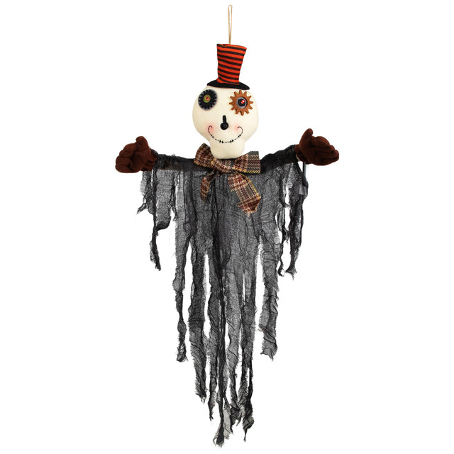 34" Black & Brown Musical Lighted Eerie Shaking Ghost Hanging Halloween ...