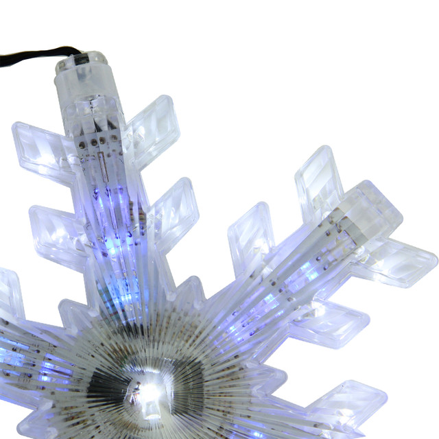 Set of 3 Cascading White & Blue Snowfall LED Snowflake Christmas Lights ...