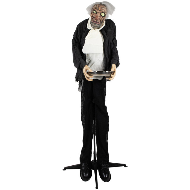 5.5' LED Lighted Animated Butler with Sound Halloween Decoration ...