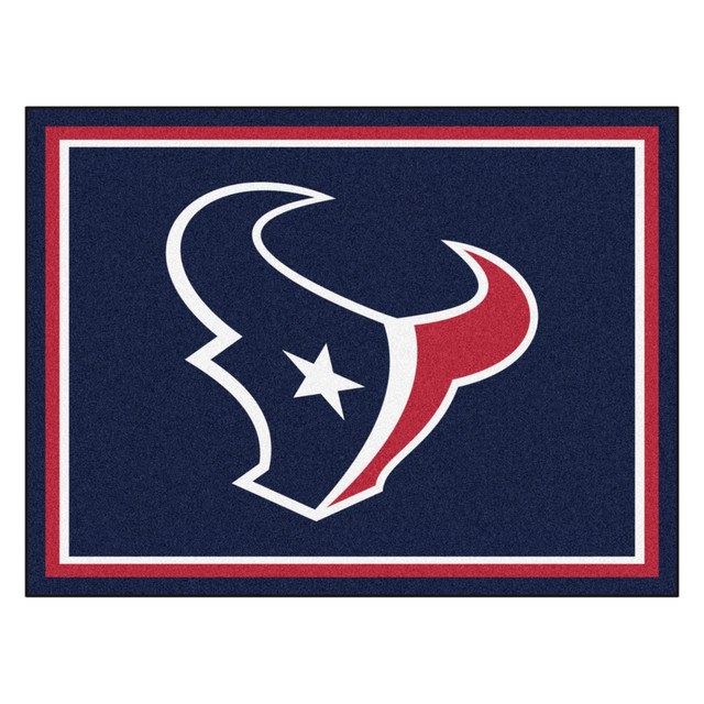 8' x 10' Navy Blue & Red NFL Houston Texans Plush Non-Skid Area Rug ...