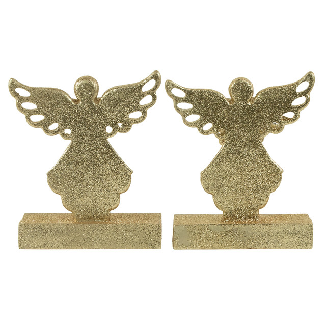 Set of 2 Gold Angel Glittered Christmas Stocking Holders 5.5 ...