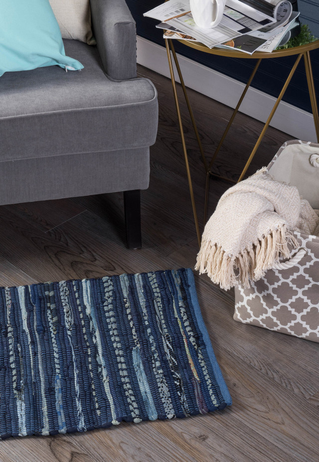 48" x 72" Nautical Blue Reversible Rectangular Rag Rug | Christmas Central