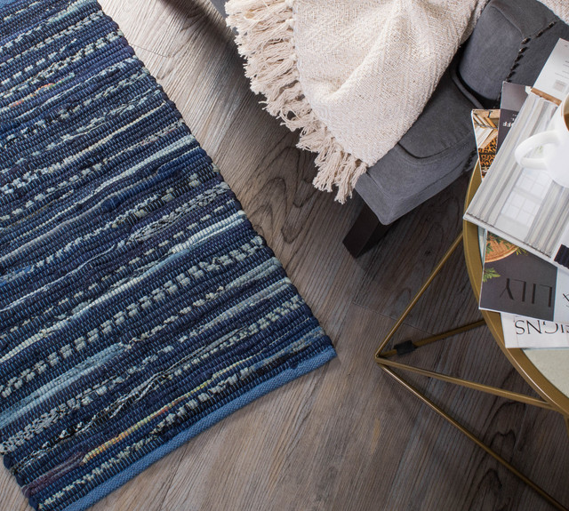 48" x 72" Nautical Blue Reversible Rectangular Rag Rug | Christmas Central