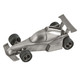 6" Silver Stainless Steel Race Car Design Coin Bank | Christmas Central
