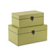 Set of 2 Green Solid Finished Wooden Storage Boxes 10.25" | Christmas ...