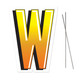 18" Yellow & Black Letter "W" Plastic Yard Sign with Metal Stakes ...