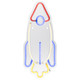 16.25" LED Neon Style Rocketship Wall Sign | Christmas Central