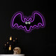 LED Neon Lighted Halloween Bat Wall or Window Decoration - 15" - Purple ...